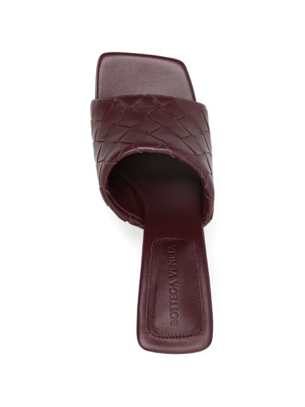 Bottega Veneta Woven Leather Block Heel Mules