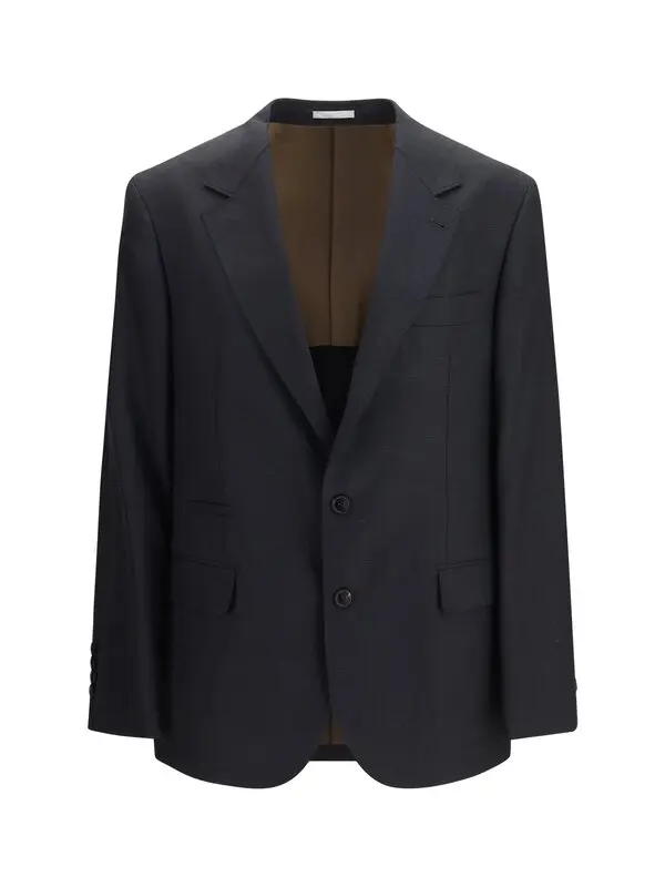 Brunello Cucinelli Wool Houndstooth Jacket - Black