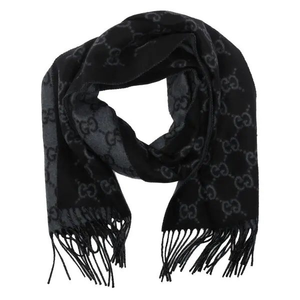 Gucci Gg Cashmere Scarf - Black