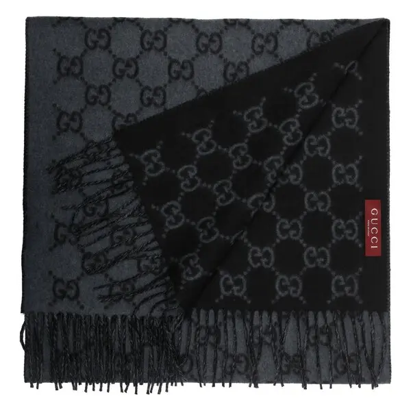 Gucci Gg Cashmere Scarf - Black