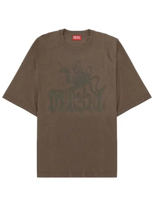 DIESEL® T-shirt Jussi Con Logo - Brown