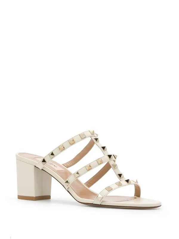 Valentino Garavani Rockstud Leather Block Heel Sandals - Multicolor
