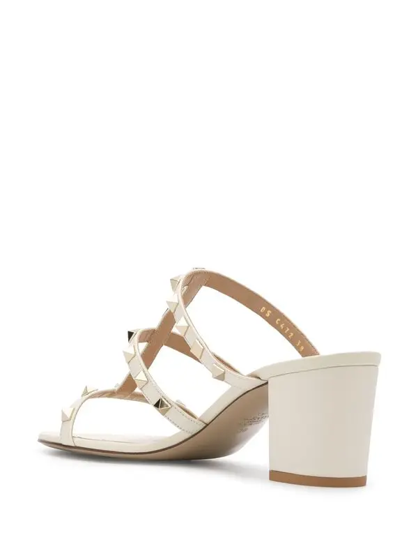 Valentino Garavani Rockstud Leather Block Heel Sandals - Multicolor