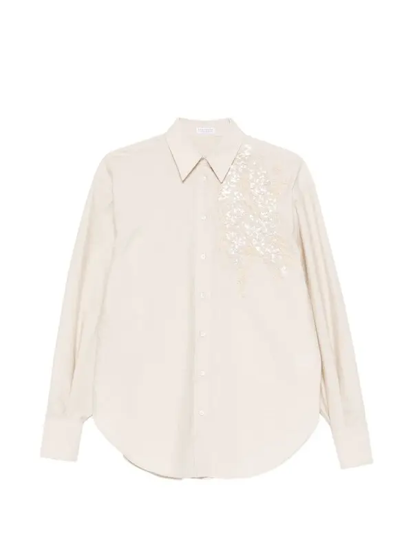 Brunello Cucinelli Embroidered Cotton Shirt - Multicolor