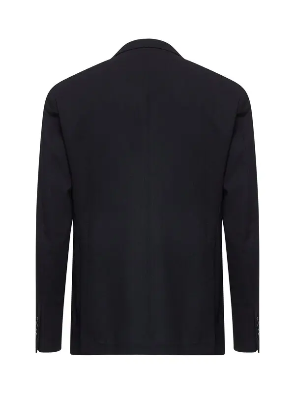 Tagliatore Blue Stretch Virgin Wool Montecarlo Blazer - Multicolor