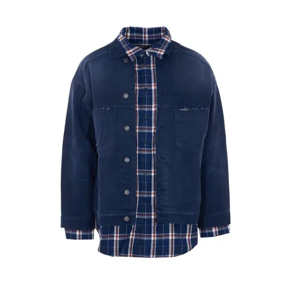 Balenciaga Patched Shirt Jacket - Blue