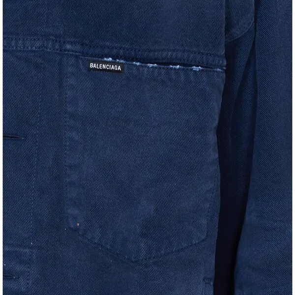 Balenciaga Patched Shirt Jacket - Blue