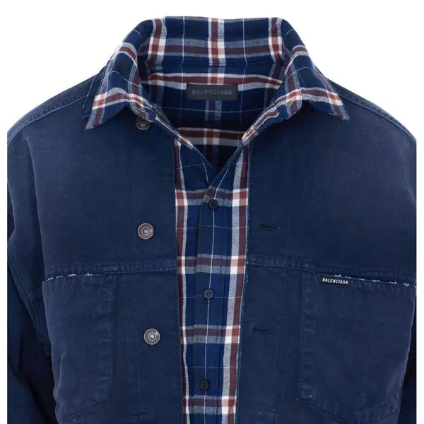 Balenciaga Patched Shirt Jacket - Blue