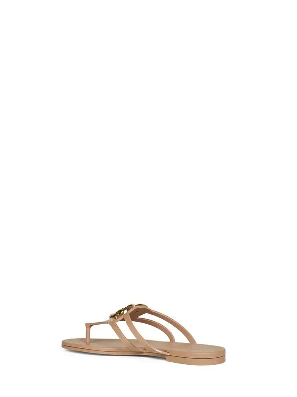 Dolce & Gabbana Powder Pink Rubber Logo Thong Sandals - Multicolor