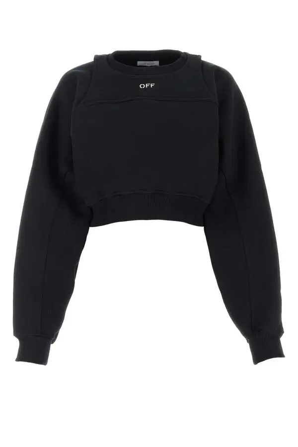 Off-White Cotton Sweatshirt - Black