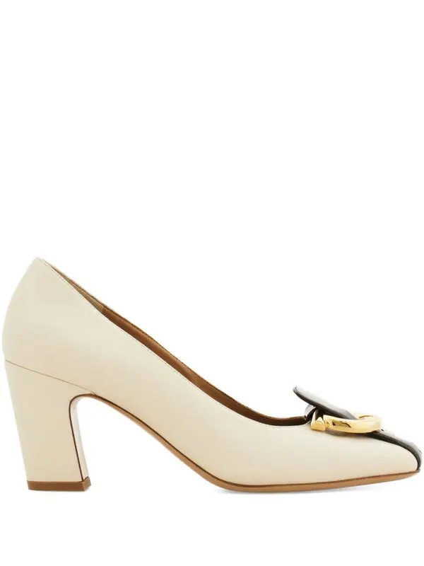FERRAGAMO Leather Pumps With Gancini Buckle - Multicolor
