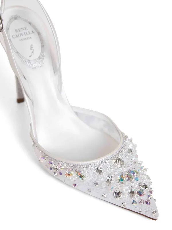 Rene Caovilla Crystal-embellished Slingback Pumps