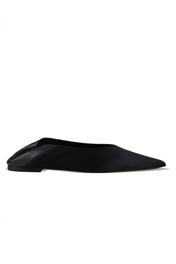 Saint Laurent Satin Pointed Toe Mules