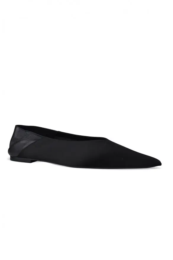 Saint Laurent Satin Pointed Toe Mules