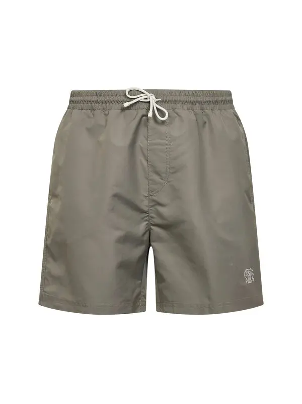 Brunello Cucinelli Khaki Nylon Swim Shorts - Multicolor