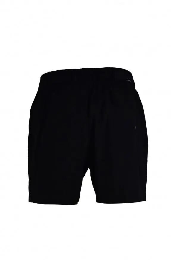 Amiri Elasticated Waist Swim Shorts With Drawstring And Logo Print - Black