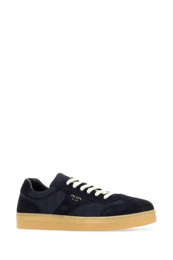Prada Suede And Re-nylon Sneakers - Blue