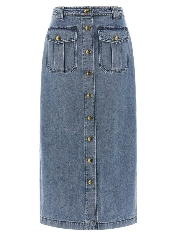 Zimmermann Denim Pencil Skirt - Blue