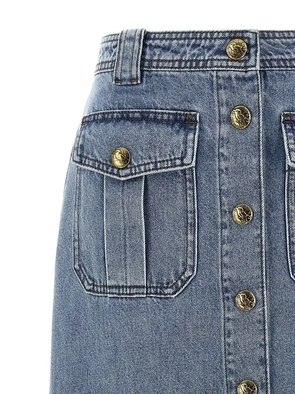 Zimmermann Denim Pencil Skirt - Blue