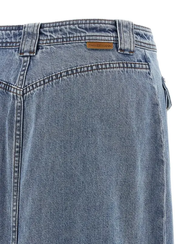 Zimmermann Denim Pencil Skirt - Blue