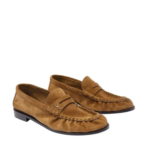Saint Laurent Suede Le Loafer Loafers - Brown