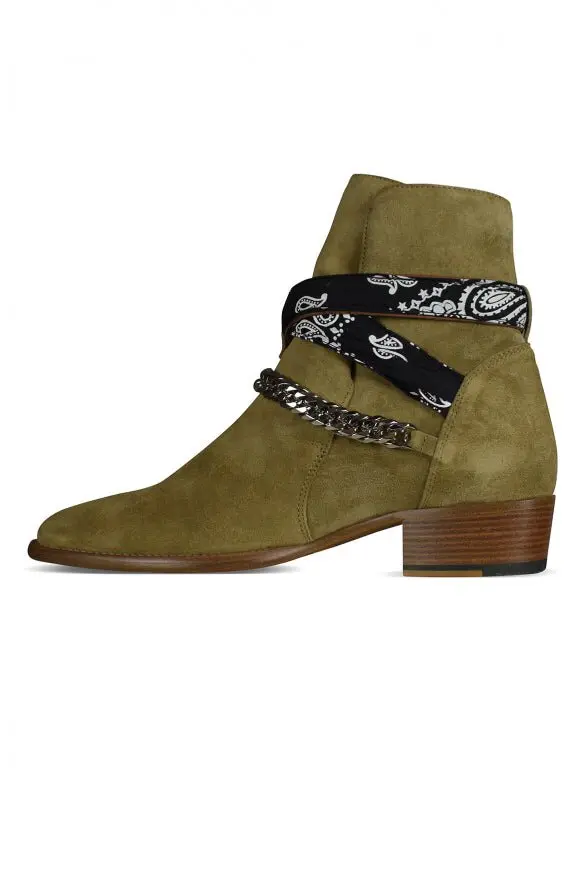 Amiri Bandana Buckle Ankle Boots - Brown