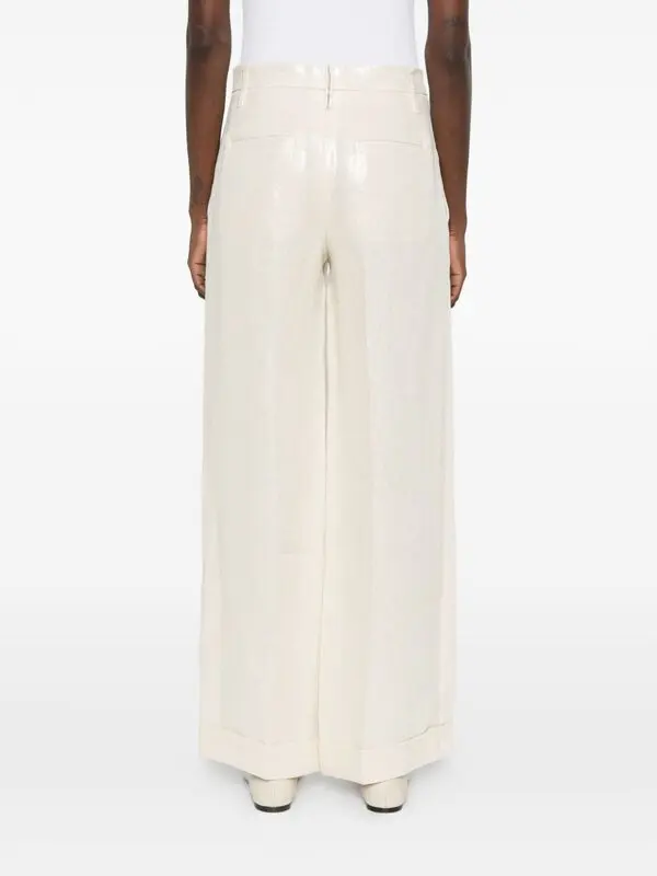Brunello Cucinelli Beige Linen Trousers - Multicolor