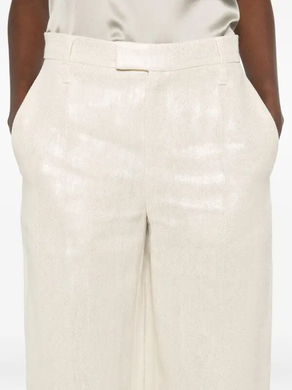 Brunello Cucinelli Beige Linen Trousers - Multicolor