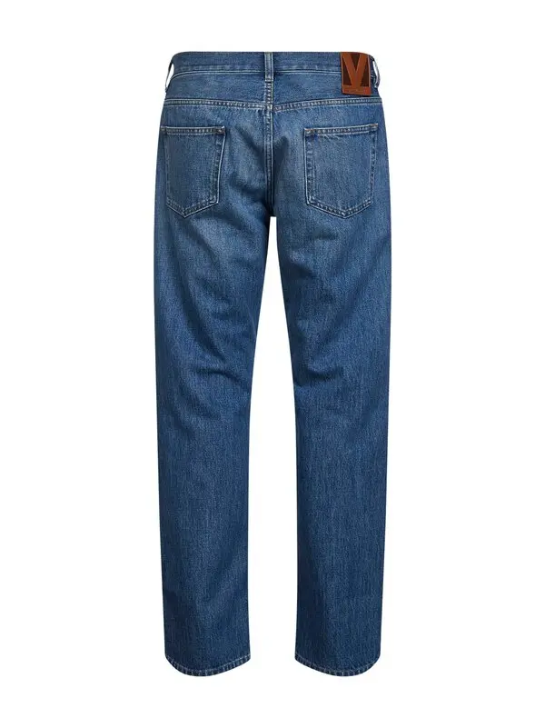 Valentino Garavani Medium Blue Cotton Denim Jeans - Multicolor