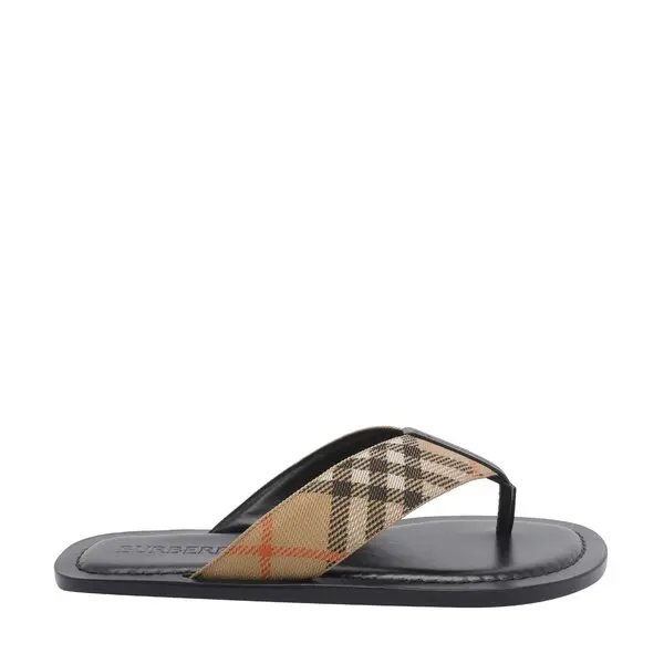 Burberry Pavilion Check Sandals - Cream