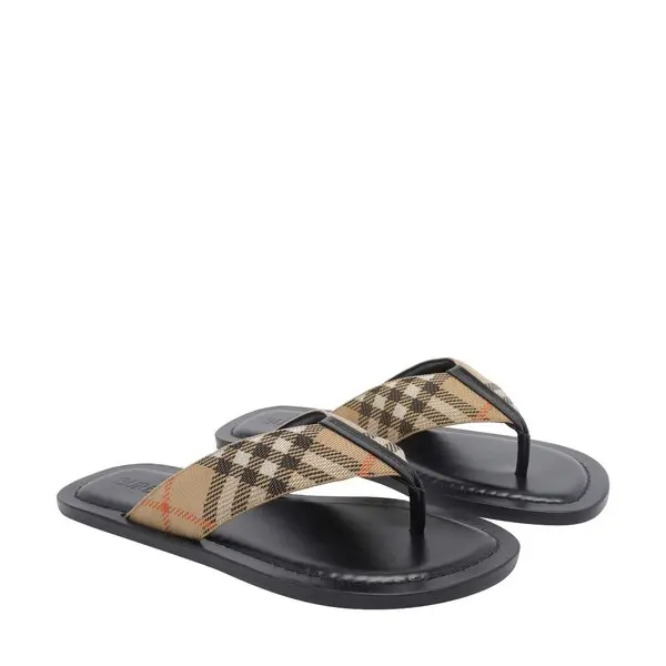 Burberry Pavilion Check Sandals - Cream