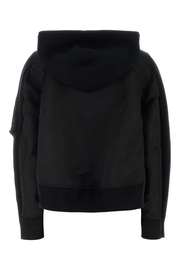 Sacai Cotton Blend And Nylon Hooded Sweatshirt