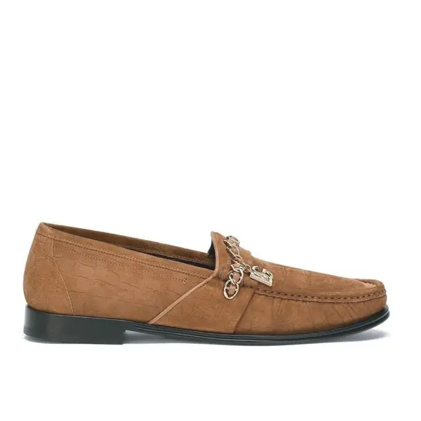 Dolce & Gabbana Suede Loafers With Logo Charm Detail