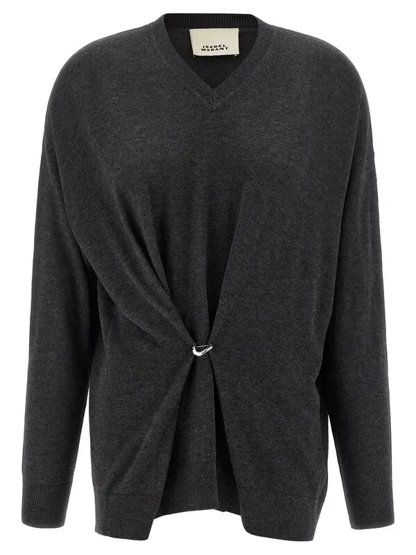 Isabel Marant Étoile Chiraz V-neck Wool And Viscose Sweater - Gray
