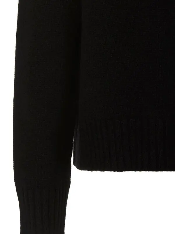 JIL SANDER Cashmere Blend High Neck Sweater - Black