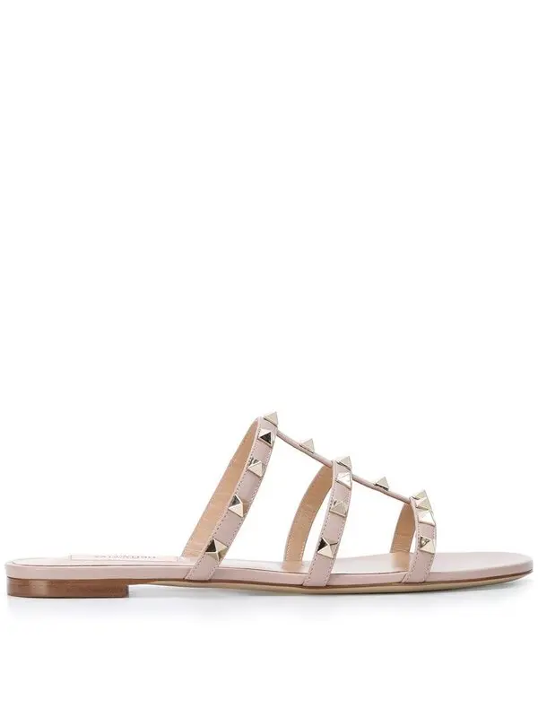 Valentino Garavani Rockstud Leather Block Heel Sandals - Multicolor