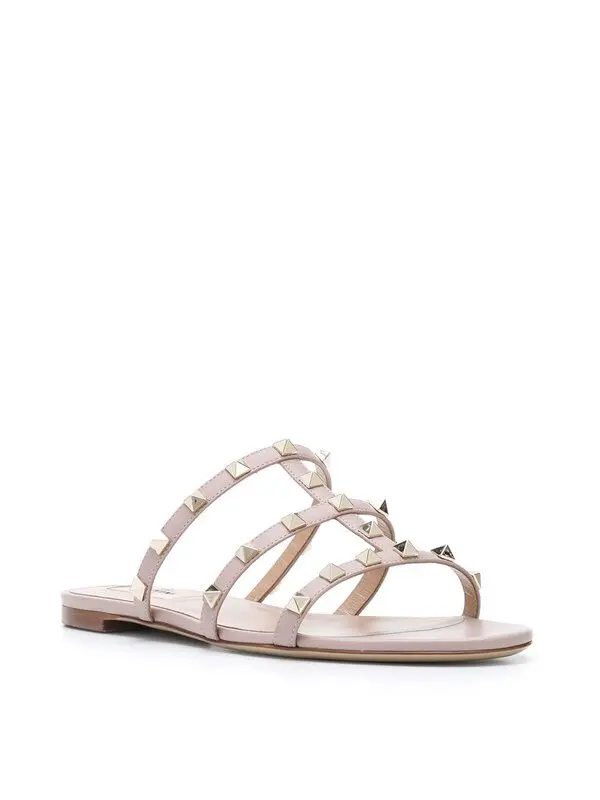 Valentino Garavani Rockstud Leather Block Heel Sandals
