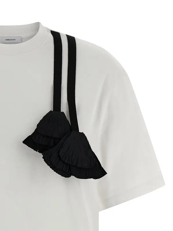 FERRAGAMO Embroidered Floral Insert T-shirt