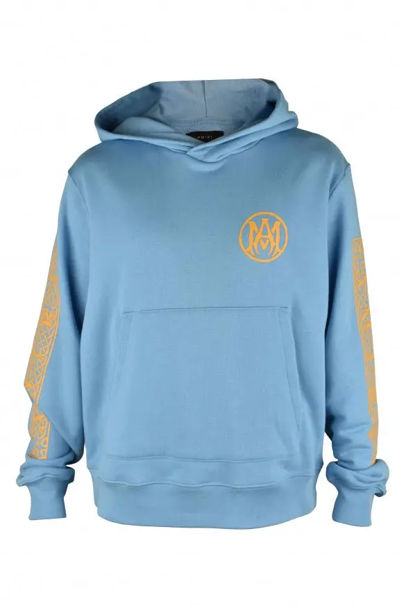 Amiri Hooded Sweatshirt With Logo And Graphic Prints - Blue