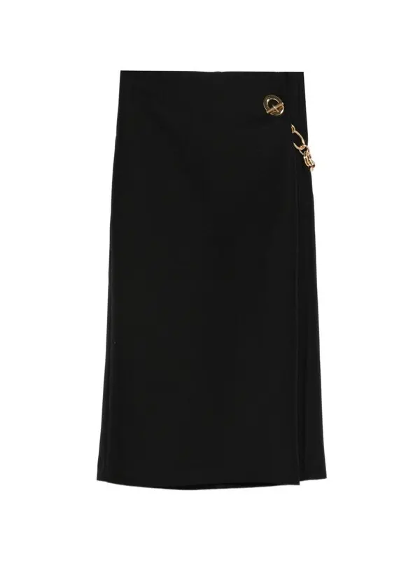 Celine Wool Midi Skirt With Chain Detail