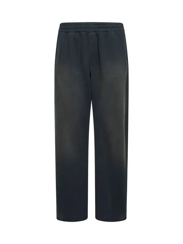 GOLDEN GOOSE Black Bleached Cotton Fleece Journey Jogging Trousers - Multicolor