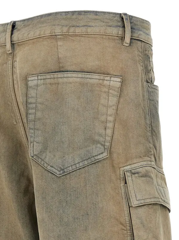 Rick Owens Double Cargo Jeans - Cream