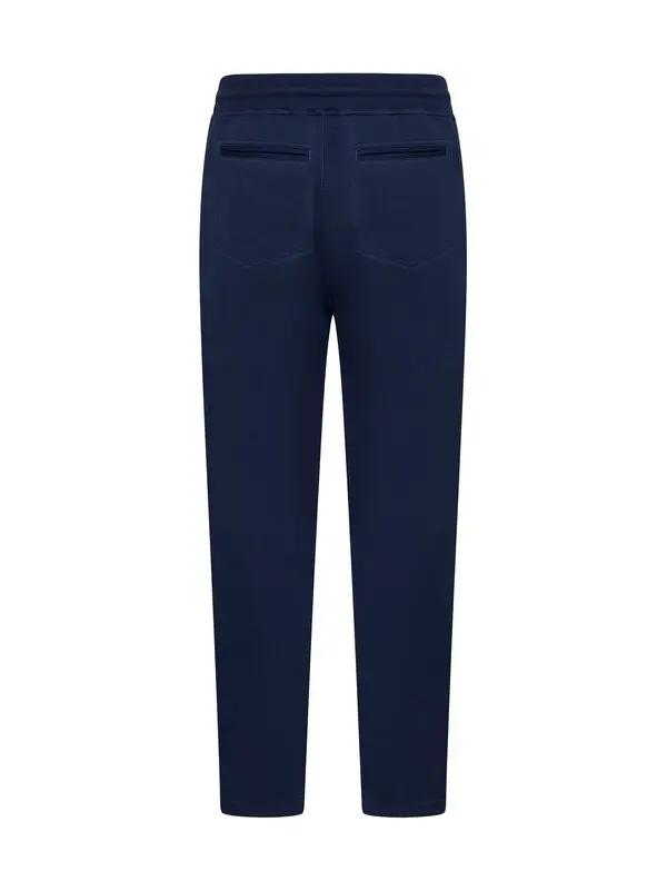 Brunello Cucinelli Cobalt Cotton Cashmere Trousers - Multicolor