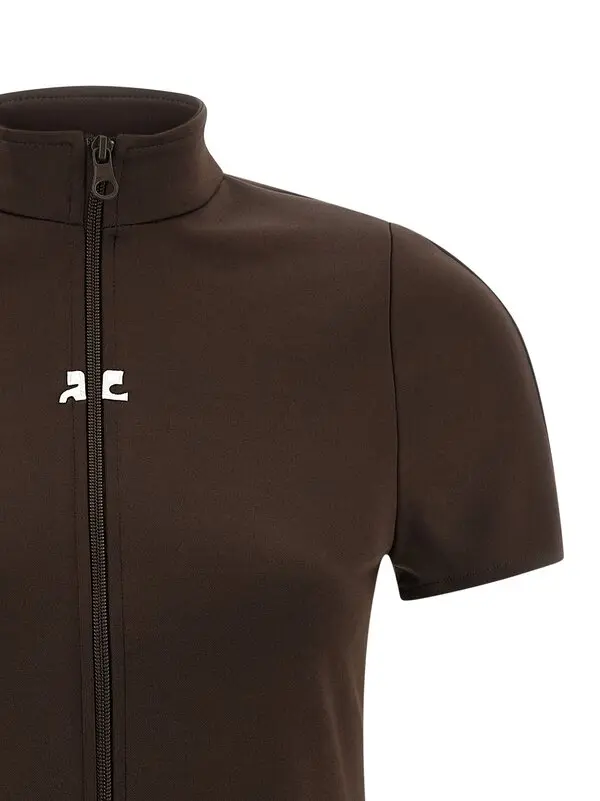 COURREGES Interlock Tracksuit Mini Dress - Brown