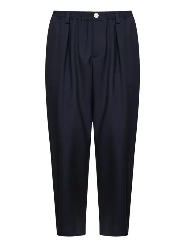 Marni Blue Tropical Wool Cropped Trousers - Multicolor