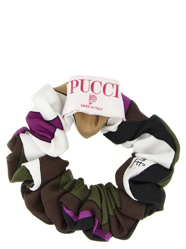 Emilio Pucci Iride" Print Silk Twill Hair Elastic
