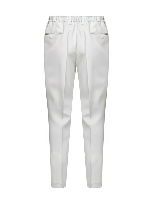Dolce & Gabbana Light Beige Wool Poplin Trousers - Multicolor