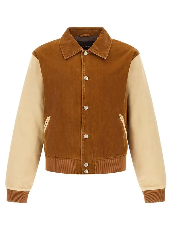 WALES BONNER Homecoming Corduroy Bomber Jacket - Brown