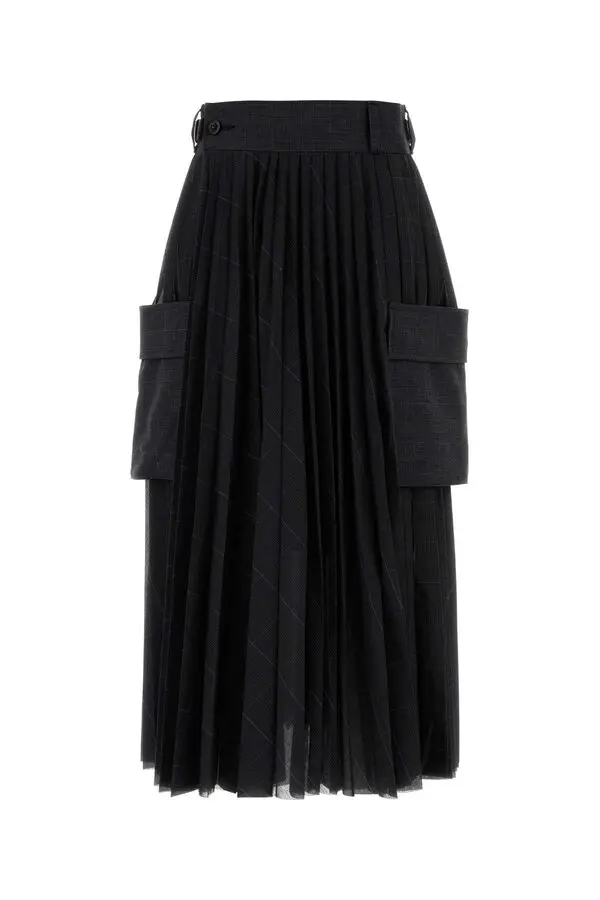 Sacai Embroidered Polyester Skirt