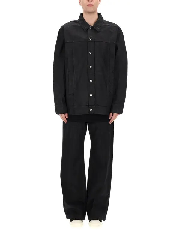 Rick Owens Jumbo Worker Jacket In Cotton - Black